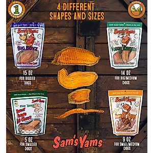 Sam's Yams Sweet Potato Dog Chewz, All Natural Made in USA Sweet Potato Dog Treats - Dried and Chewy - Perfect for Small, Medium, and Large Dogs - Healthy Dog Supplement Treats, 5 oz Single Pack