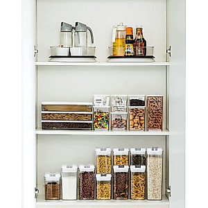 qiuqiu Set of 3 Durable Airtight Pasta Storage Box Spaghetti Jar with Lids Rectangular Stackable Pasta Containers for Pantry Fridge Kitchen Cupboards