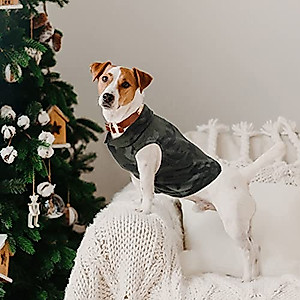 4 Pieces Winter Fabric Dog Sweater with Leash Ring Soft Fleece Vest Dog Clothes Plaid Camouflage Warm Puppy Dog Jacket Pullover Clothes for Small Boy Dogs Cat Puppy Chihuahua (S)