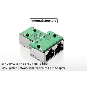 ChenYang RJ45 Splitter Adapter Cat6 RJ45 8P8C Socket 1 to 2 Ethernet Network LAN Ethernet Splitter Connector Adapter