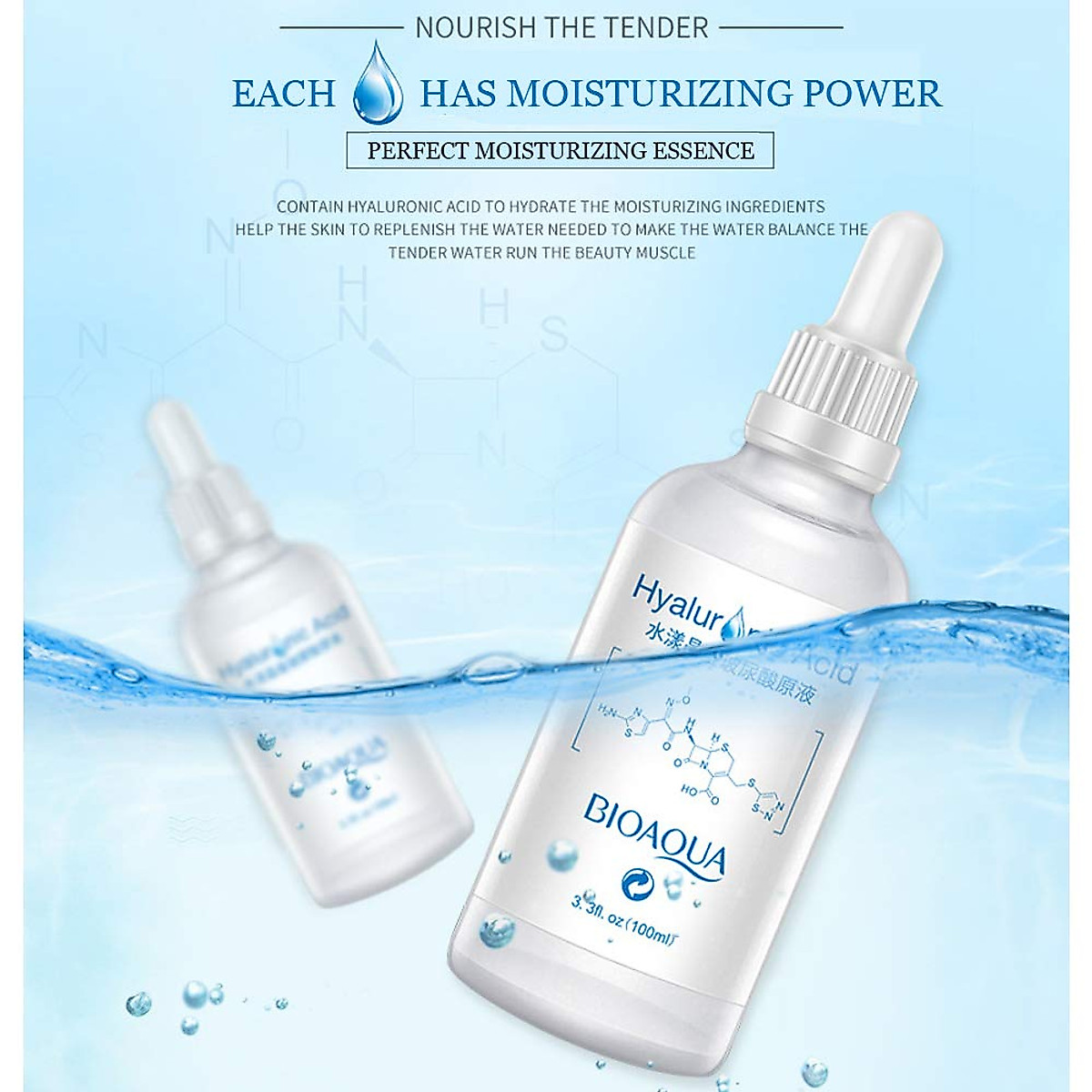 BIOAQUA Hyaluronic Acid Face Cleanser Moisturizing and Smoothing Essence Restoring Oil Balance 100ml