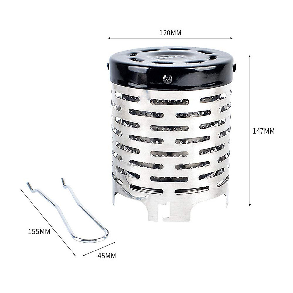 Camping Mini Heater, VSANSTAR Portable Stainless Steel Camping stove Tent Heating Cover for Outdoor Backpacking Hiking Traveling BBQ.