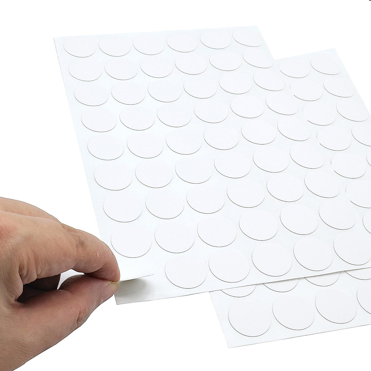 ZXUEZHENG Self-Adhesive Screw Hole Stickers,2-Table 54 in 1 Self-Adhesive Screw Covers Caps Dustproof Sticker 21mm White