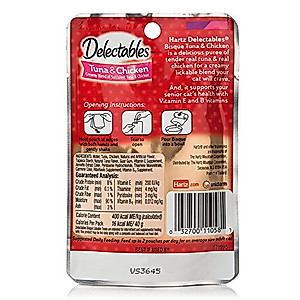 "Hartz Delectables Senior Bisque Lickable Cat Treats - Tuna/Chicken 4 Pouches"