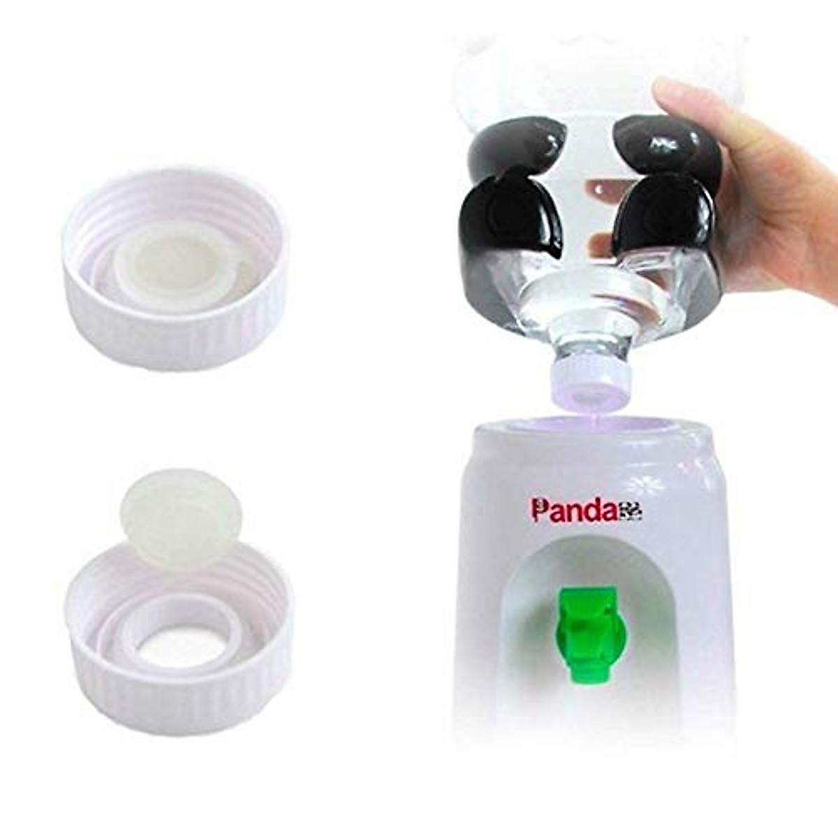 Panda Water Dispenser, 2.5 Liters Mini Bottled Cooler Drinking Stand for Office Desk, Room Table, Kitchen Counter - White