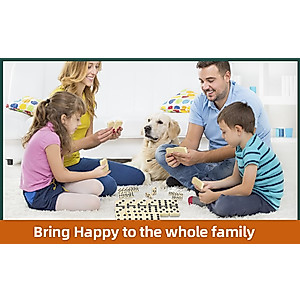 Domino Set for Adults, Double Nine Dominoes Set with Wooden Case for Classical Board Games, for Family and Kids,55 Tiles (2-4 Players)