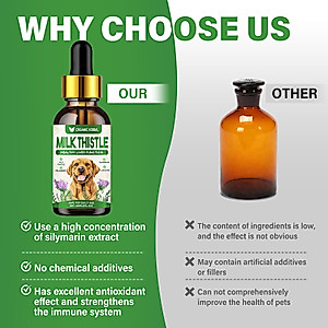 Milk Thistle for Dogs, Extra Strength Milk Thistle Supplement, Supports Pet Liver Health, Cleanse & Detox, Simply Add to Food, 2 Oz