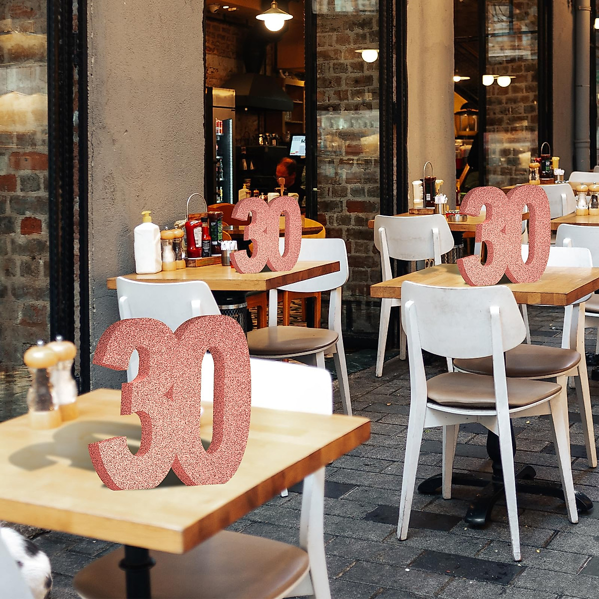 30th Birthday Decorations for Women,30th Anniversary Decorations,Rose Gold Glitter 30th Birthday Party Centerpieces for Table Decorations,30 Table Topper Decor