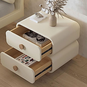 WestUx Modern Minimalist Nightstand, Luxury Solid Wood Bedside Table with Drawer Side Table Bedside Furniture for Bedroom Living Room,E,45x40x50cm(18x16x20inch)