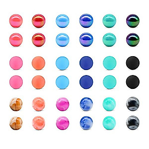 JFORYOU 36PCS 14G 5mm Acrylic Replacement Balls Body Jewelry Piercing Barbell Parts Balls for Nipple Rings Tongue Rings Industrial Barbell Belly Button Rings