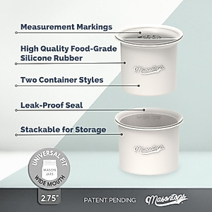 Masontops Snack Stack - Mason Jar Divider Overnight Oats Jars Salad Jars For Wide-Mouth Mason Jars for Overnight Oats Oatmeal Container, Storage Container, Salad Jars Insert For Meal Prep To Go