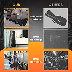 AW Electric Guitar Hard Case for LP Les Paul Style Electric Guitar Wooden Hard Shell Lockable Black