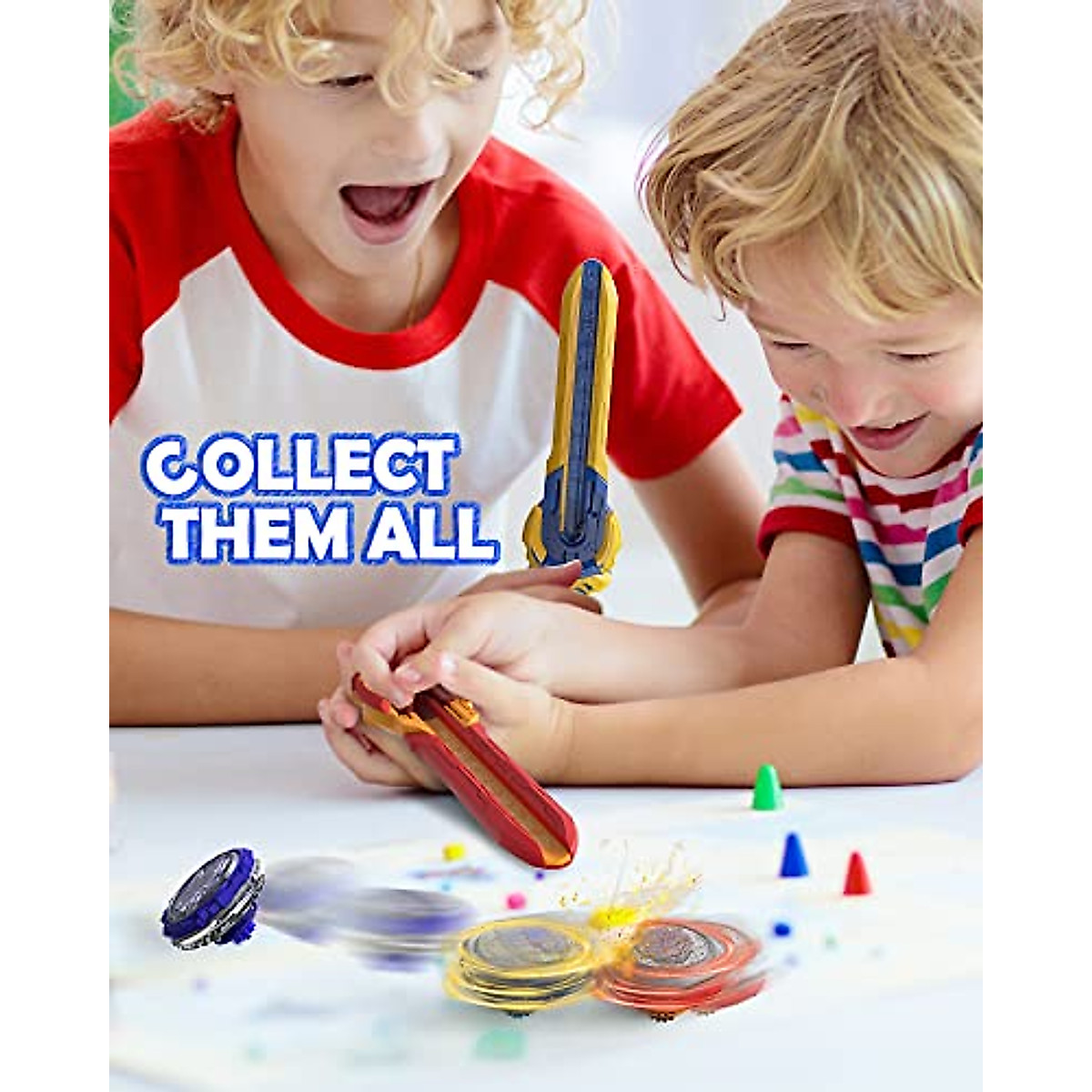 Infinity Nado Battling Tops Burst Toy for Boys Grils Age 8-12 - Including Gaming Top Toys, Sword Launcher - Blazing War Bear, Flame Red