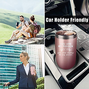 ATHAND Greys Anatomy Stainless Steel Tumbler with Straws Lid 20oz - You Are My Person Rose Gold Vacuum Insulated Tumbler Coffee Cup Double Wall Large Travel Mug-Brirthday Gifts for Her Women,1 Pcs