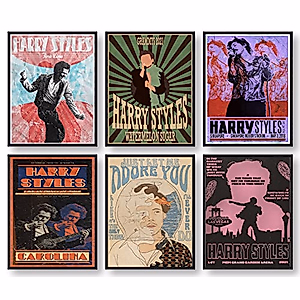 IZOOMIHOME Harry Styles Poster, Vintage Music Posters, Album Cover Inspired Wall Art, Music Posters (Set of 6, 8in x 10in, Unframed)