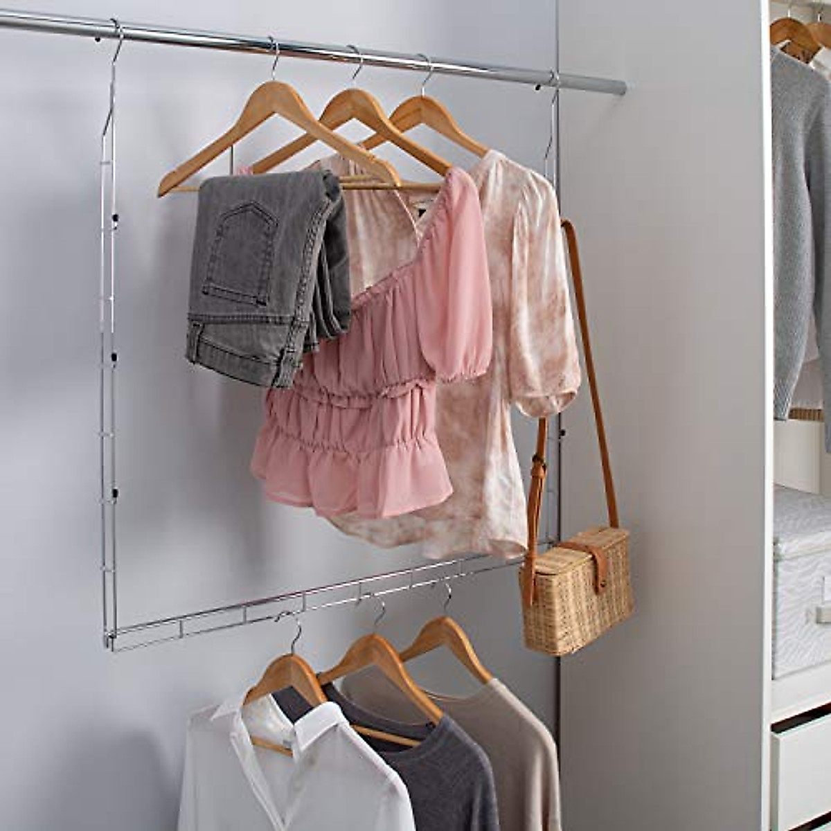 Organize It All Durable Chrome Closet Doubler (1346W)