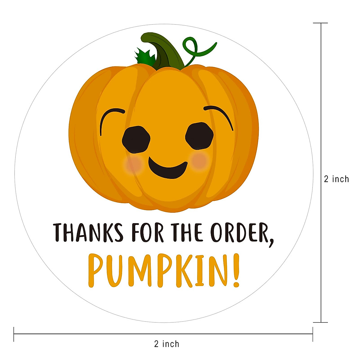 WRAPAHOLIC Gift Stickers - Jack-O-Lantern Design Sticker, Thank You Business Stickers for Holiday/Party Decoration and Gift Wrap - 2 x 2 Inch 500 Total Labels