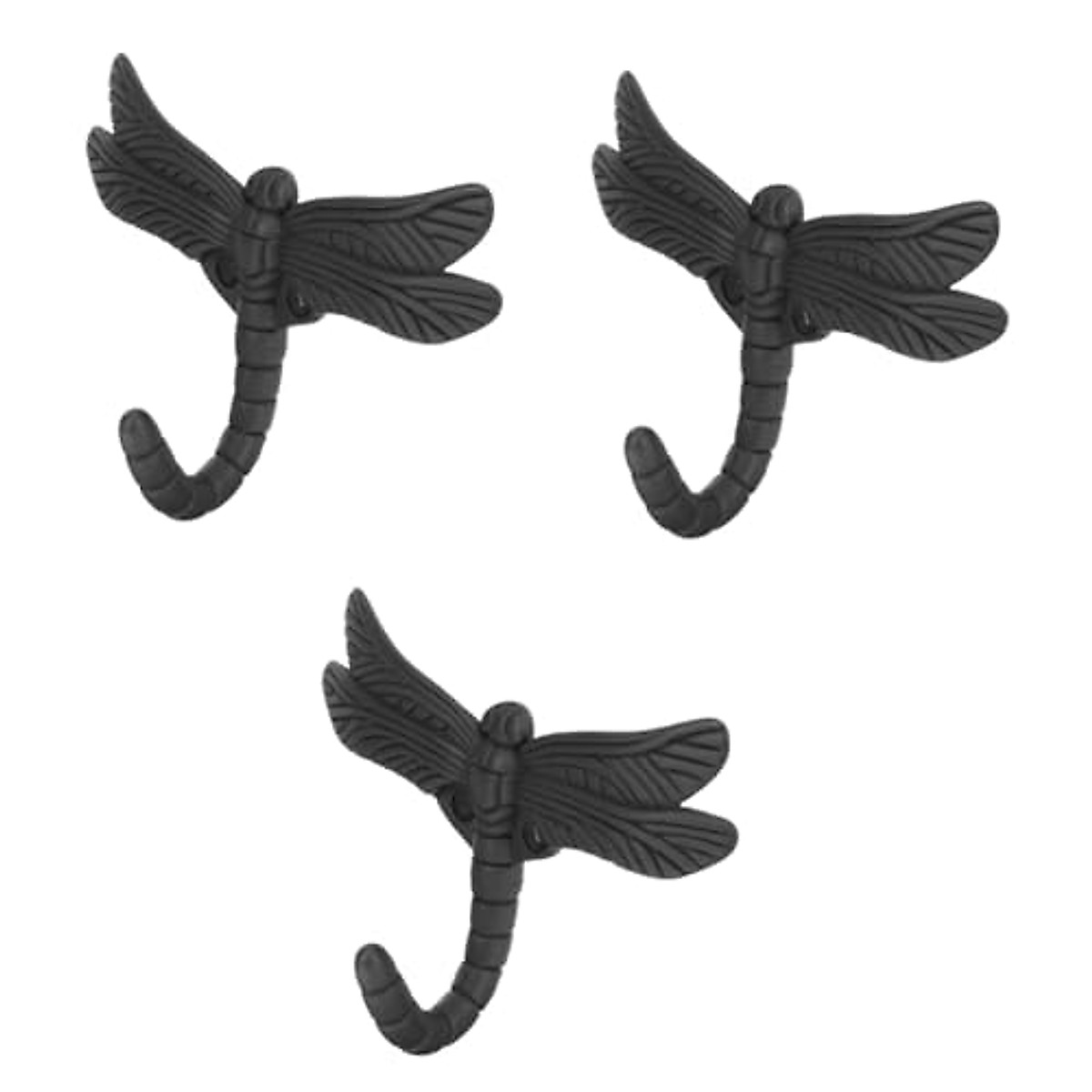 NOLITOY 3 Sets Dragonfly Hook Hat Wall Hangers Utility Hook Dragon Towel Hook Key Hooks Decorative Wall Hooks Hat Mounted Hooks Dragonfly Design Hook Bath Towel Coat Wrought Iron
