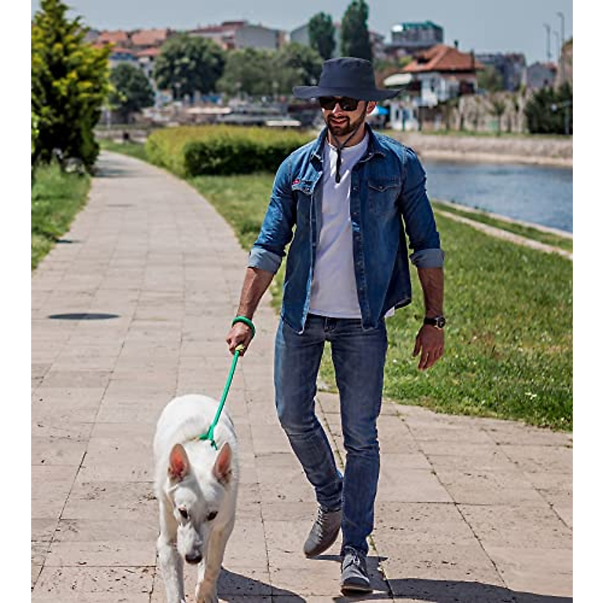 Wmcaps UPF 50+ Sun Protection Hats for Men Women, Wide Brim Waterproof Bucket Hat for Fishing, Hiking, Garden, Outdoor Dark Grey