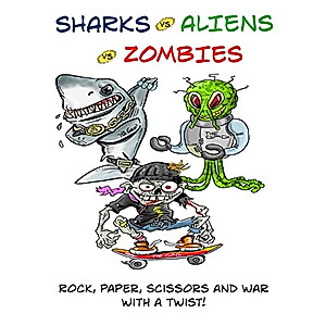 TheGag Sharks Aliens Zombies: Fun Card Game for Kids Played Like Rock Paper Scissors War for Family Game Night Gift Giving Stocking Stuffer