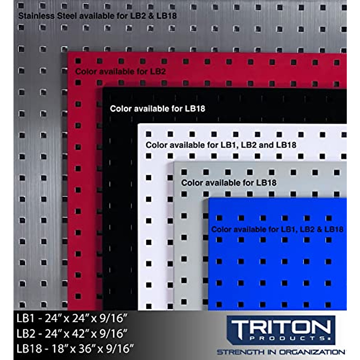 Triton Products LB1-W LocBoard 24x24x9/16-Inch Pegboards, White, 2-Pack