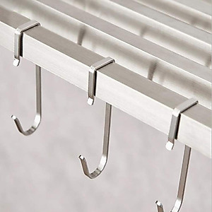 Hdtyyln 5 Pack Stainless Steel Universal Square Hook Small Metal Hanger for Kitchen, Bathroom, Bedroom and Office: Pan, Pot, Coat, Bag, Plants