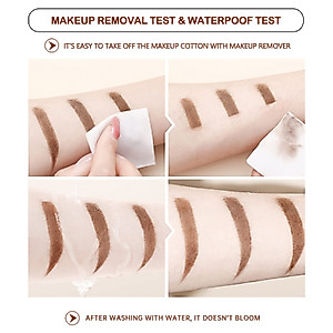 3 Pcs Waterproof Eyebrow Pencil Dark Brown, Premium Eye Brow Pencil Brn with Spoolie Brush, Longwearing for Perfect Brows, Professional, Precision, Defines, Universal Benefit Eyebrow Pencil, O'CHEAL