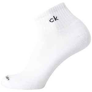 Calvin Klein Men's Socks - Cushioned Above Ankle Athletic Mini-Crew Socks (6 Pack), Size 7-12, White