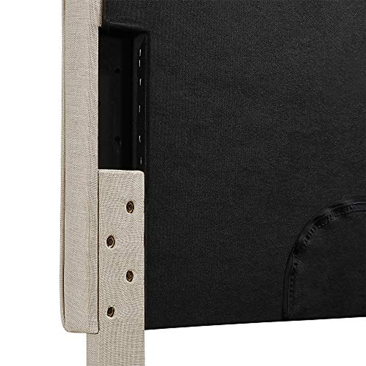 Serta Palisades Collection Upholstered Padded Headboard Modern Tufted Design, Soft Linen-Textured Fabric, Eastern King, Beige