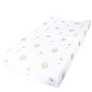 Cuddly Cubs Changing Pad Covers – 2 Pack – Snuggly Soft Plush Cotton Changing Table Covers for Boy, Girl – Fits Perfectly on Summer Infant and Other 16 x 32 Baby Changing Table Pads – Grey Stripes