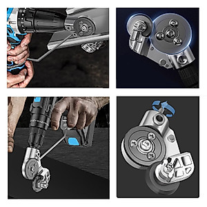 Drill Plate Cutter Attachment - Upgraded Metal Nibbler Drill Shears for Cutting Flat Metal Sheets, Cutter Tool Adapter for Cutting Iron, White Sheet, Steel, Copper, Aluminum