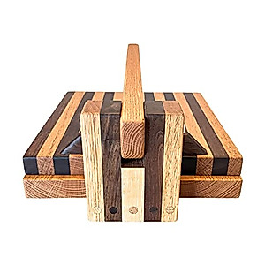 Central Coast Woodworks: Handmade Hardwood Tortilla Press in Red Oak and Walnut - 11.5 inch