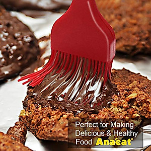 Anaeat High Heat Resistant Silicone Basting Pastry Brush Set of 2- Hygienic One Piece Design Spread Oil Butter for BBQ Grill Barbecue Baking Kitchen Cooking - BPA Free & Dishwasher Safe (10"+8")