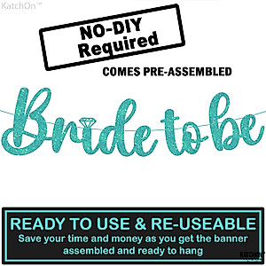 KatchOn, Blue Glitter Bride To Be Banner - 10 Feet, No DIY | Blue Bride to Be Sign for Bachelorette Party Decorations | Bridal Shower Banner for Bridal Shower Decorations | Bride To Be Decorations