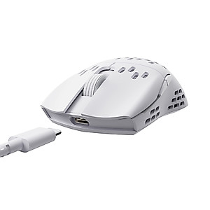 Keychron M1 Wired Gaming Mouse PMW3389 Sensor 16,000 DPI, 68g Ultra-Lightweight, On-Board Memory, RGB Backlit, PC/Mac (White)