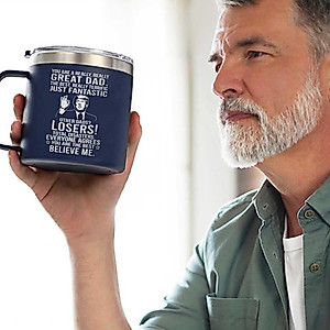 AMAZPRINTS Gifts for dad from Daughter, Son, Kids - Dad Gifts for Fathers Day, Christmas - Father gifts from Kids - Dads Birthday Gift - 14oz Stainless Steel Dad Coffee Mug – Insulated