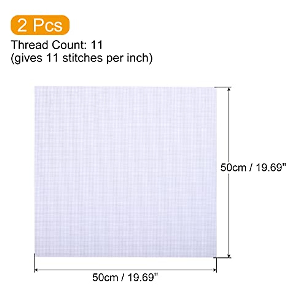 PATIKIL 11 Count Cross Stitch Cloth 20" x 20", 2 Pack Embroidery Cotton Fabric for DIY Needlework, White