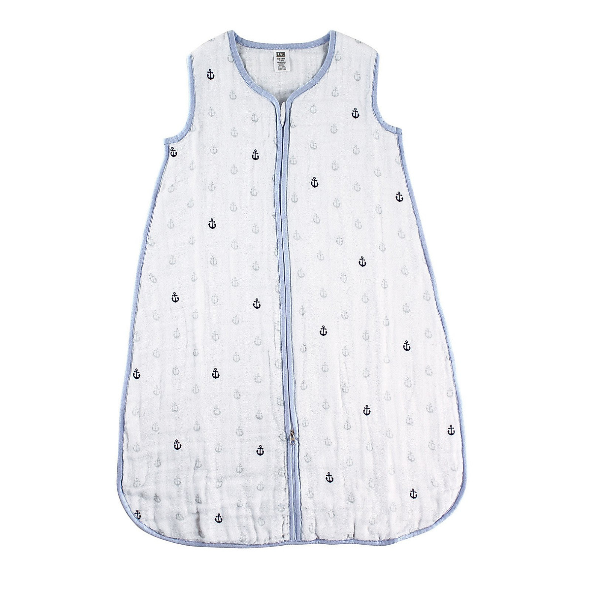 Hudson Baby Unisex Baby Muslin Cotton Sleeveless Wearable Sleeping Bag, Sack, Blanket, Anchor, 12-18 Months