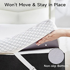 7 Zone Mattress Topper 3 Inch, King Size, Cooling Gel Mattress Topper with Soft Cover, Dual Layer Zonal Support Fome, Non-Slip, Pressure Relief & Back Pain, CertiPUR-US Certification