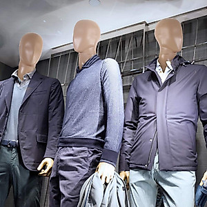 Mannequin Torso Manikin Dress Form Male 73" Adjustable Detachable Realistic Full Body Mannequin Model Display with Metal Base Plastic Head Turns Poseable Adult Dummy Mannequin Stand, Nude