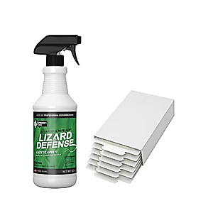 Exterminators Choice Lizard Defense Spray | 32 Ounce and 5 Glue Traps | Natural, Non-Toxic Lizard Repellent and Sticky Traps | Quick, Easy Pest Control | Safe Around Kids & Pets