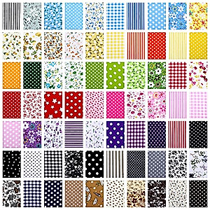 100 Pcs Cotton Fabric Square Patchwork Fabrics Craft Fabric Scraps Cotton Quilting Fat Flower Animals Cartoon Fabric Bundles Patchwork for Kids DIY Craft Sewing Cloths (10 Inch)