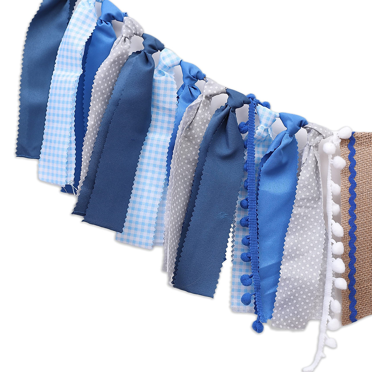 High Chair Banner Boy - First Birthday Decorations For Boy 1st Birthday Banner Highchair Party Supplies Photo Booth Props(Blue White)