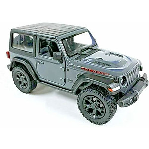 Compatible with Jeep Wrangler Rubicon 2018 Gray Hard Top 1/34 Scale Diecast Model Car