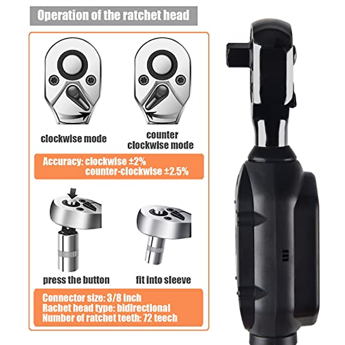 SUGPV 4th Gen Mini Digital Torque Wrench - 3/8-inch Drive with Buzzer & LED, 1.8-60 Nm (1.33-44.25 ft-lbs), High Precision Electronic Tool for Bike & Car Repairs, Calibrated for Superior Performance