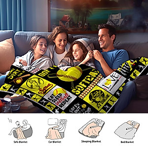 Softball Blanket Soft Flannel Blankets and Throws Outdoor Ball for Bedding Boys Girls Adults Gifts 50"X40"