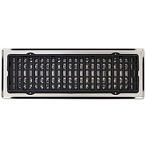 Decor Grates NGH414-NKL New Gothic Floor Register, 4 x 14 Inches, Plated Nickel