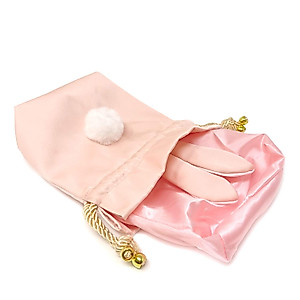 Honbay Drawstring Silk Bag Cosmetic Pouch Jewelry Bag Gift Wrapping Bag with Cute Rabbit Ear (Pink)