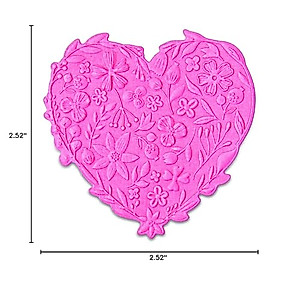 Sizzix 3-D Impresslits Embossing Folder Floral Heart by Kath Breen, 665743, Multicolor