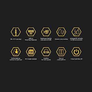 EARMOR M32 Tactical Headset Hunting & Shooting Earmuffs with Microphone, Sound Amplification, Nato TP120 Jacket, Black